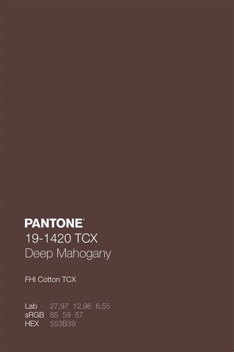Pantone 19 1420 Tcx Deep Mahogany Color Code Lab Srgb Hex Pantone