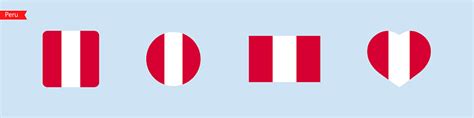 페루 국기 아이콘입니다 페루 국기 세트 기호입니다 국가 상징 사각형 원 하트 모양 플래그 벡터 격리 0명에 대한 스톡 벡터 아트 및 기타 이미지 Istock