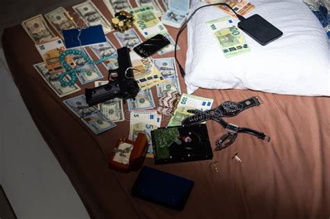 Crime Scene Investigation Process In Csi Laboratory Evidence Labels With Fingerprint Applicant