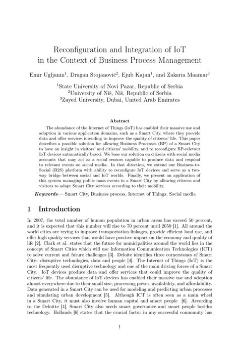 PDF Reconfiguration And Integration Of IoT In The Context Of Business Process Management