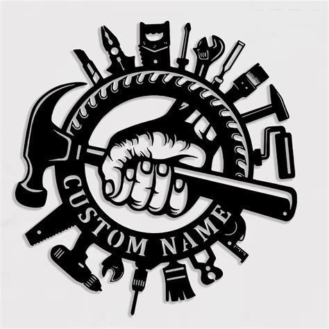 Custom Carpenter Repair Tools Metal Wall Art Personalized Carpenter Name Sign