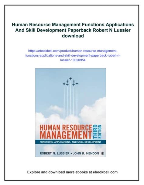 Human Resource Management Functions Applications And Skill Development Paperback Robert N