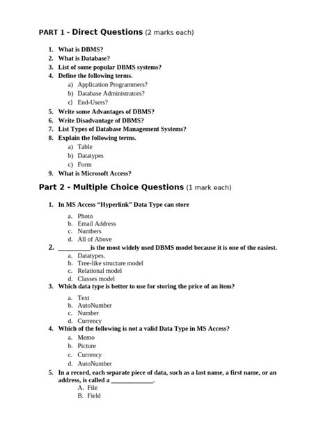 dbms exam pdf