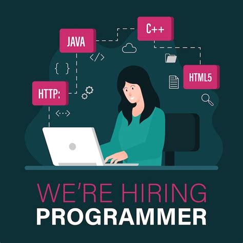 Premium Vector We Are Hiring Programmer Job Vacancy Template With
