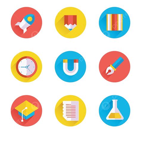 A Collection Of Flat Design Icons With Extended Shadows In Vector Format Vector Biology