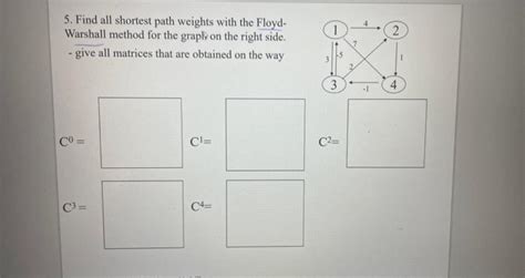 solved 5 find all shortest path weights with the
