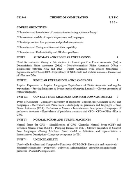 Cs2344 Toc Pdf Theory Of Computation Mathematical Logic