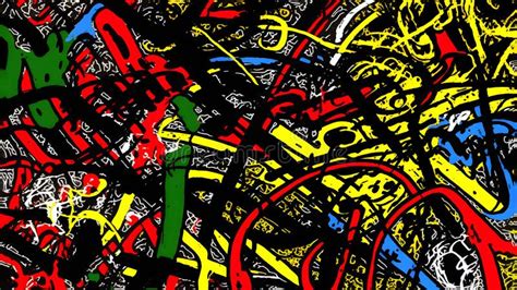 abstract 2d art of chaotic lines neural network generated art stock