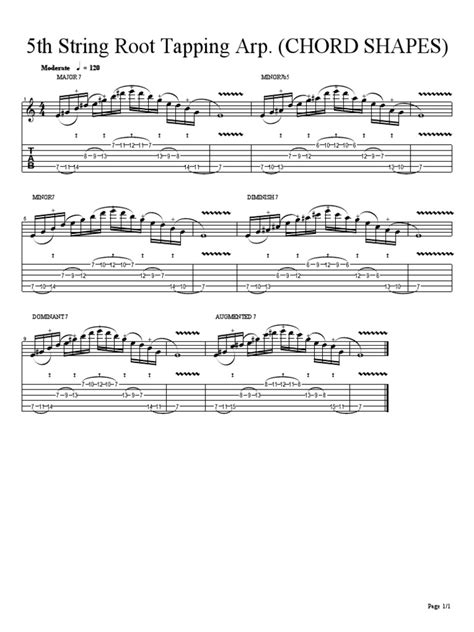 5th String Root Tapping Arp Chord Shapes Pdf Musical Techniques