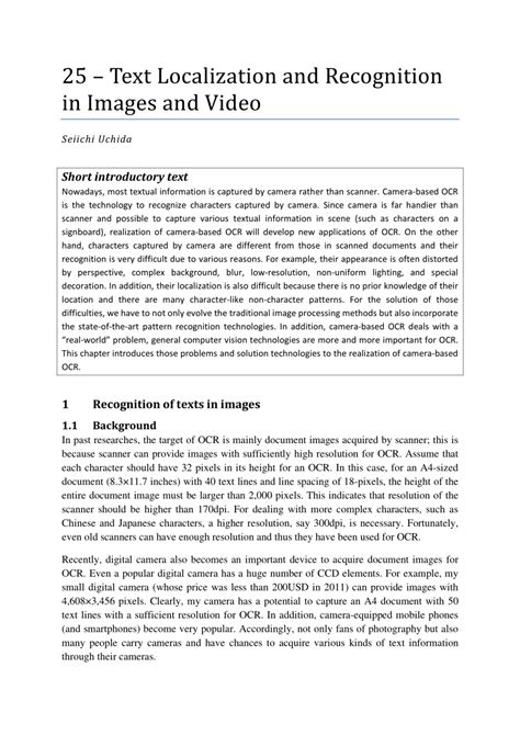 PDF Text Localization And Recognition In Images And Video