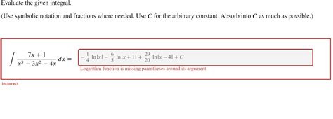 Solved Evaluate The Given Integraluse Symbolic Notation