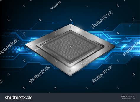 Future Computer Processor Electronic Technology Background เวกเตอร์