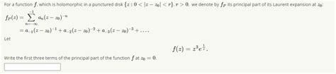 Solved For A Function F Which Is Holomorphic In A Punctured Chegg