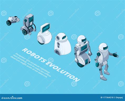 Robots Evolution Time Line Cartoon Vector Banner 143430492