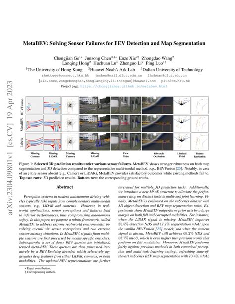 MetaBEV Solving Sensor Failures For BEV Detection And Map Segmentation DeepAI