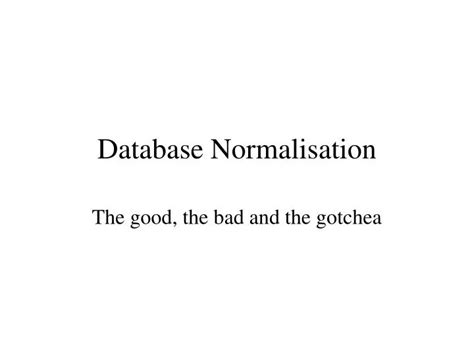 Ppt Database Normalisation Powerpoint Presentation Free Download