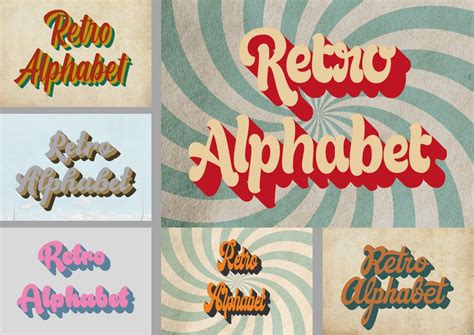 Retro Font Svg Bundle Wavy Groovy Font Multicolor Letters Retro Letters Vintage Letters