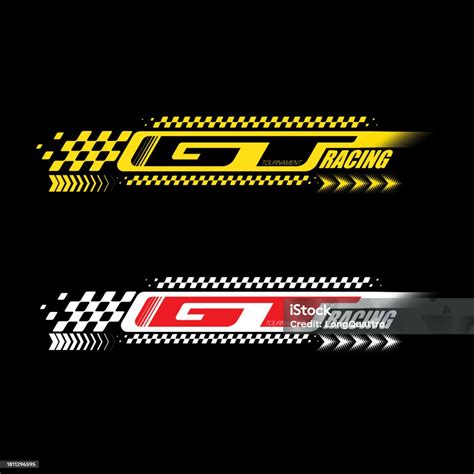 Gt Sport Race Logo Kuning Dan Putih Ilustrasi Stok Unduh Gambar