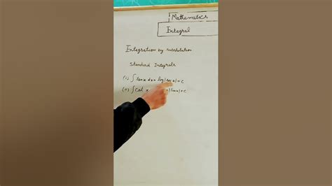 Integral Chapter Class 12 Ilate Formula Mathshorts2023 Integration By Substitution Youtube