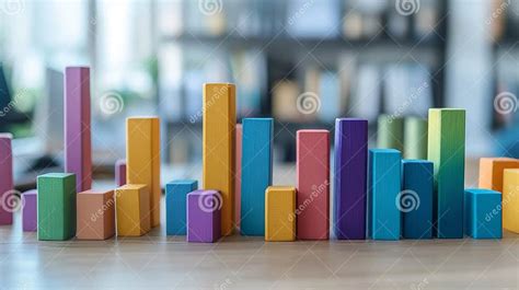 Colorful Bar Graphs On A Wooden Desk Illustrating Data Analysis And Performance Metrics In A
