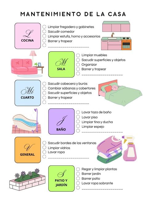 Rutina De Limpieza Del Hogar Horario De Limpieza Calendario De