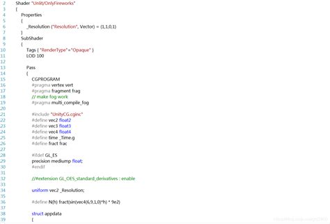 Opengl Glsl Shader在unity中实现——烟花效果opengl 烟效果 Shader Csdn博客