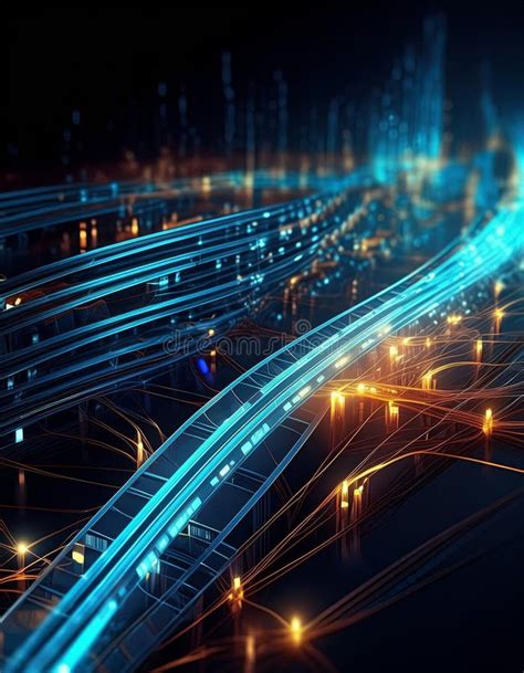 Glowing Data Cables Transferring Information Background Generated By Ai Stock Image Image Of