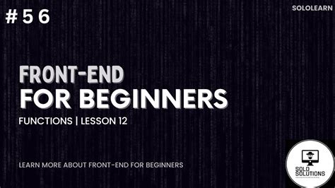 Sololearn Front End For Beginners Course Answer 2024 Functions