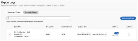 new export logs