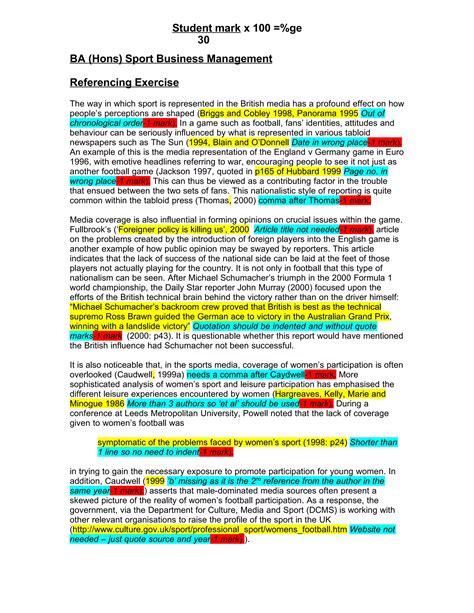 Referencing Exercise With Errors Highlighted Doc