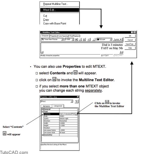 how to edite existing text tutorial autocad