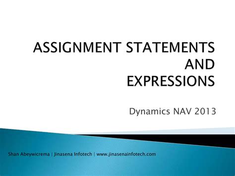 Assignment Statements And Pptx