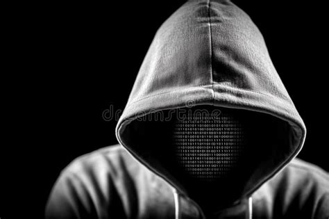 Hooded Figure Obscured By Darkness With Face Replaced By Streaming