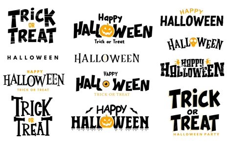 Premium Vector Halloween Text Vector Set Design Halloween Trick Or Treat Letter Script Font