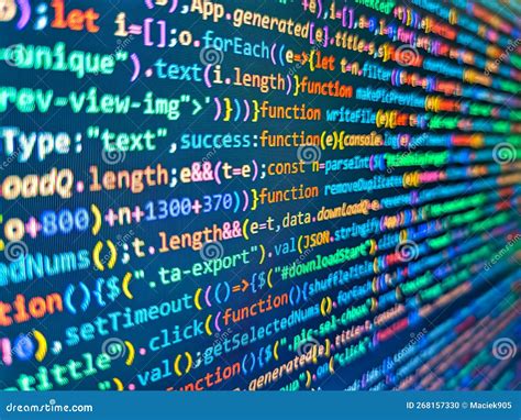 Abstract Computer Script About Big Data And Blockchain Database Coding