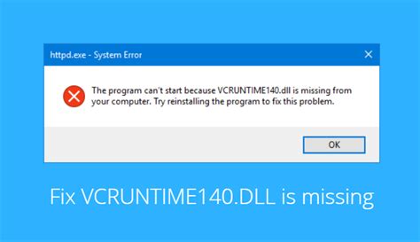 THE VCRUNTIME140 Dll Is Missing Get It Replaced