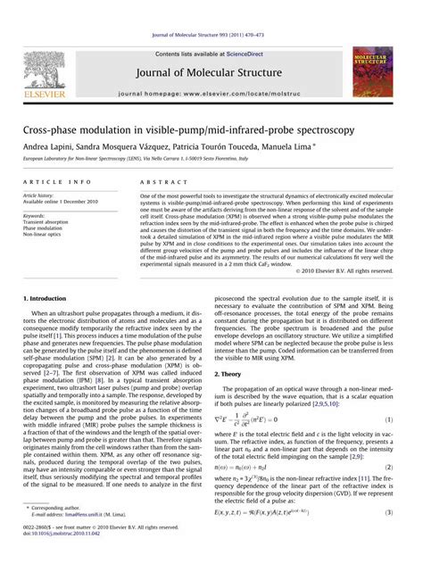 Pdf Cross Phase Modulation In Visible Pump Mid Infrared Probe