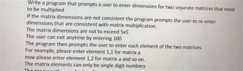 Solved Write A Program That Prompts A User To Enter