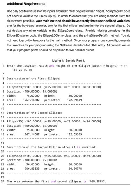 Solved Implementing An Ellipse Class Implement A Basic
