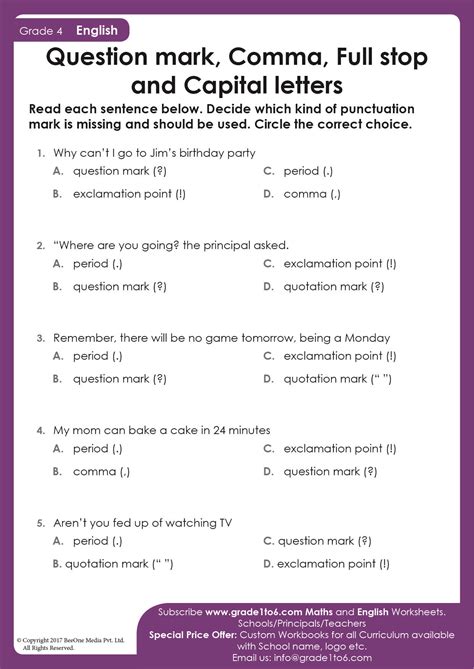 Punctuation Worksheets Punctuation Worksheets Free English