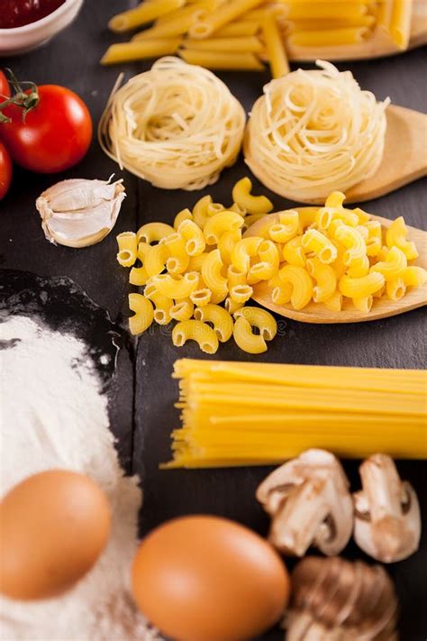 Different Types Of Uncooked Raw Macaroni And Pasta Stock Photo Image Of Healthy Mushrooms