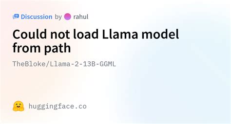 TheBloke Llama B GGML Could Not Load Llama Model From Path