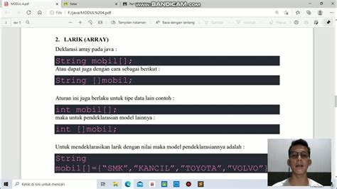Penjelasan Aray Dalam Program Kasir Sederhana Yang Menggunakan Bahasa Java Youtube