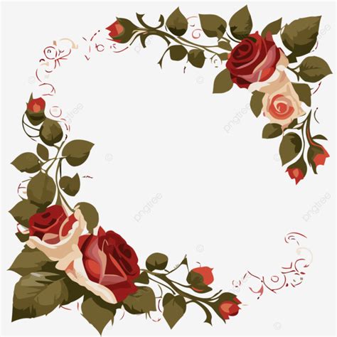 장미 테두리 스티커 클립 아트 장미 덩굴 화환 장미 Png 벡터 로열티 무료 만화 상표 클립 아트 Png 일러스트 및 벡터 에 대한 무료 다운로드 Pngtree