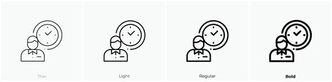 Timer Icon Thin Light Regular And Bold Style Design Isolated On White Background