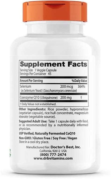 Doctor s Best CoQ Plus Selenium Yeast â Heart Health Formula Count Buy Now with