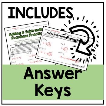 Adding Subtracting Fractions Mixed Numbers Guided Notes Exit Ticket Math