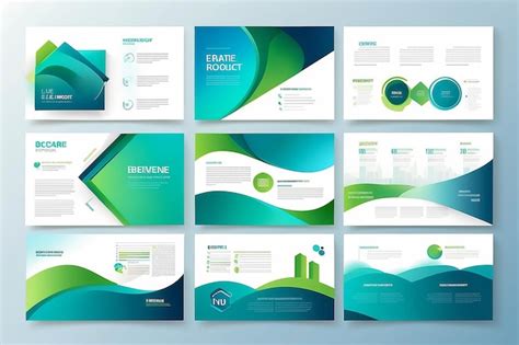 Premium Photo Presentation And Slide Layout Template Design Blue And Green Gradient Geometric