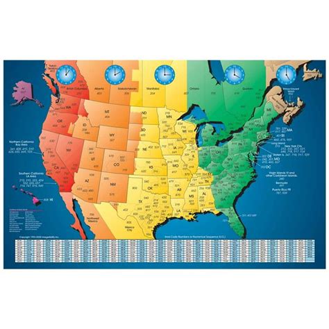 Area Code Map Usa Printable