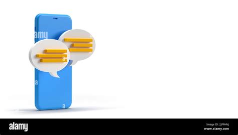 blue smart mobile phone with online two dialog speech bubbles coming